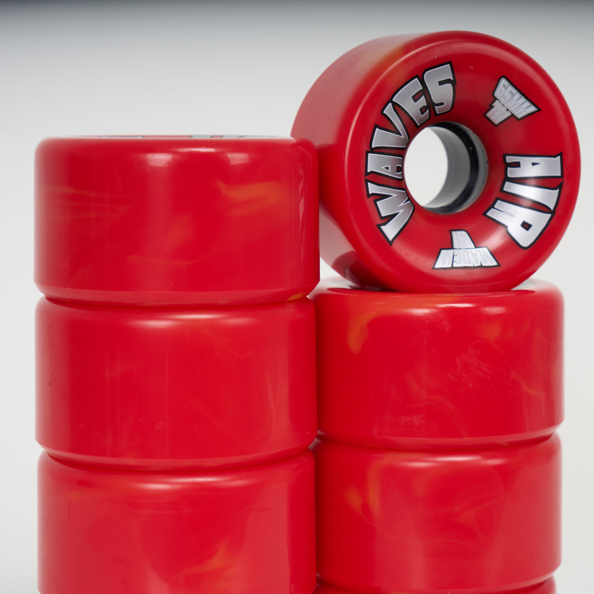 Airwaves 65mm/78a Wheels - Red/Yellow Marble – Loco Skates