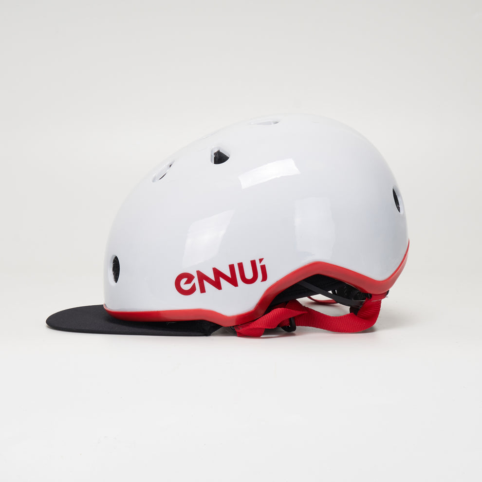 Ennui Elite Helmet - White/Red – Loco Skates